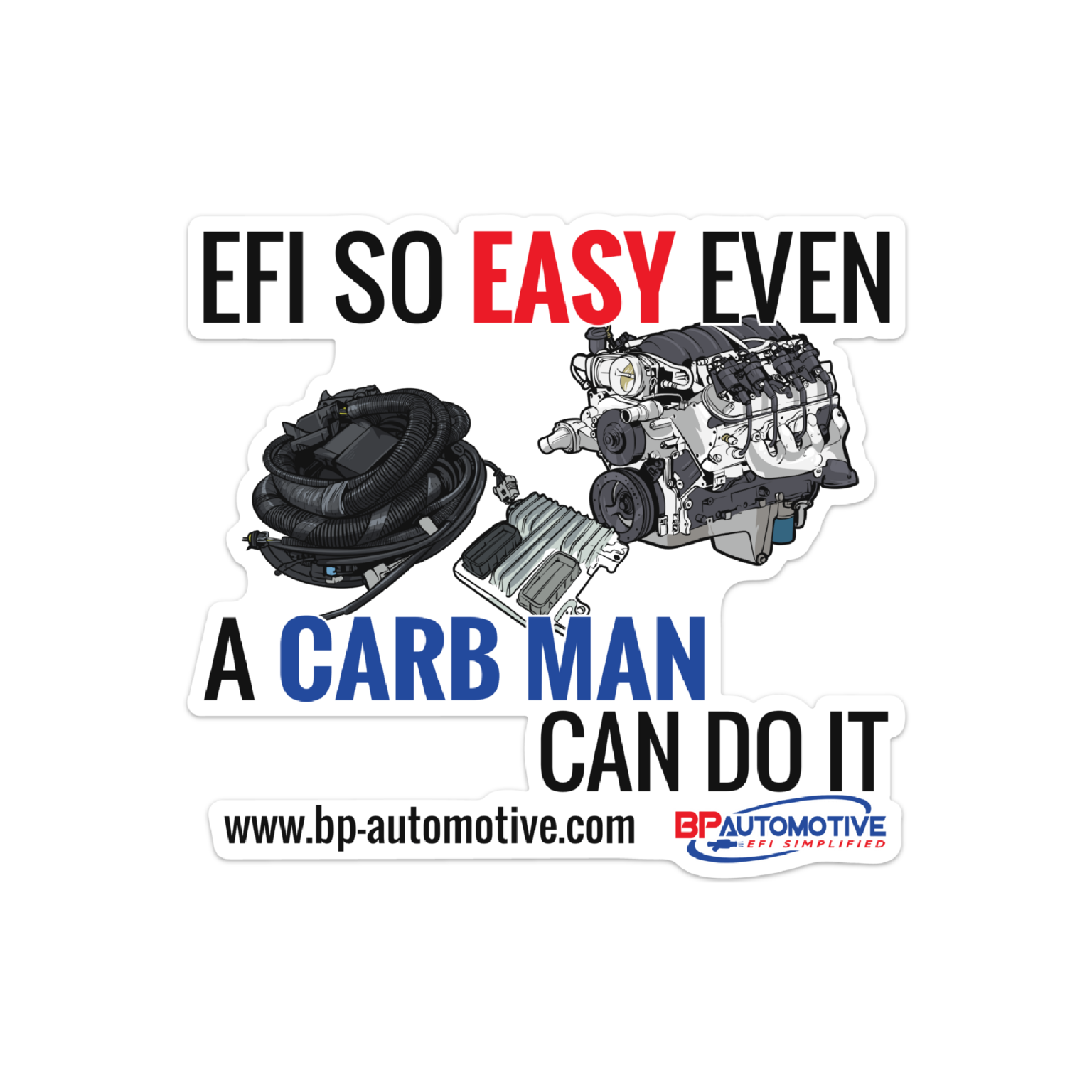 BP Automotive 'EFI SO EASY' Decal - 10" x 9.25"